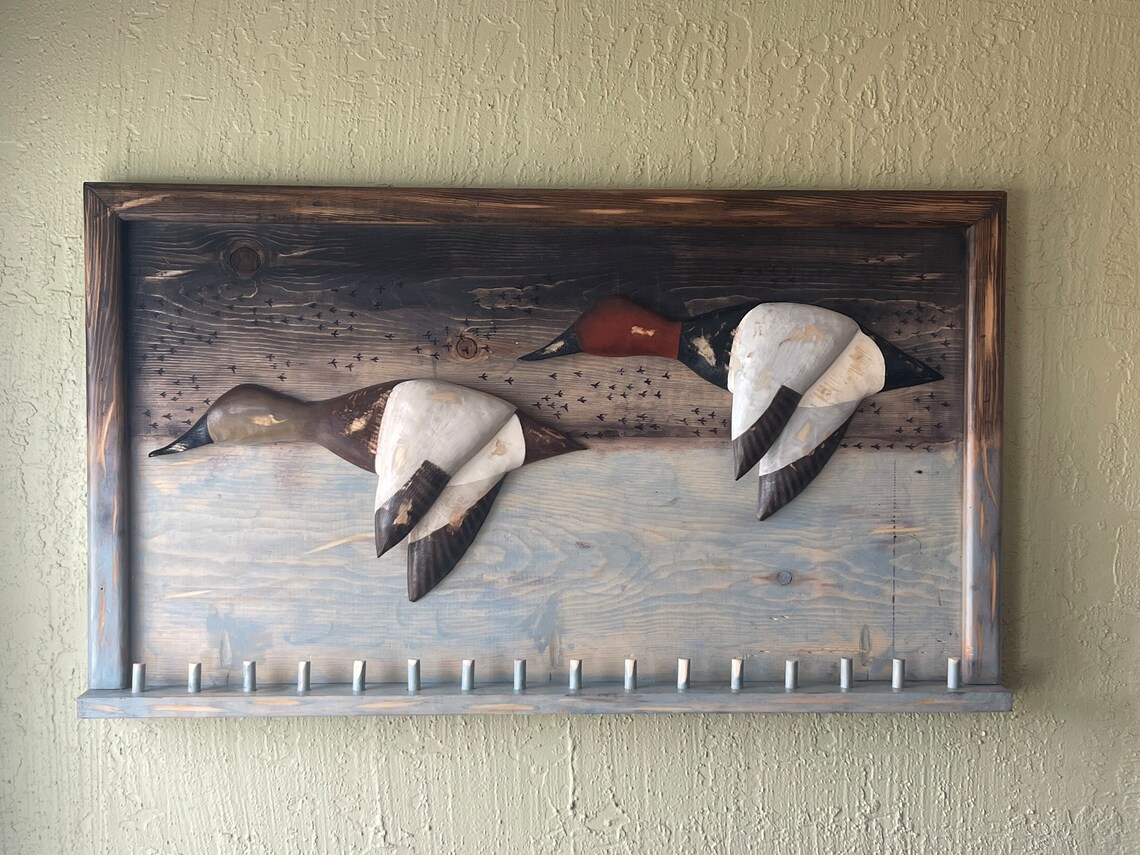 Hand Carved Duck Decoy Duck Call Display Waterfowl Print Painting - Etsy