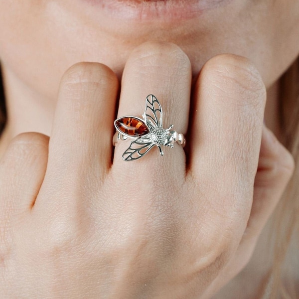 Silver Bee Ring - Etsy