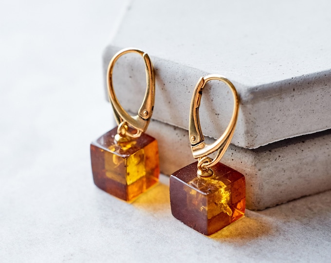 Baltic Amber Dangle Earrings Quirky Amber Earrings Natural Amber ...