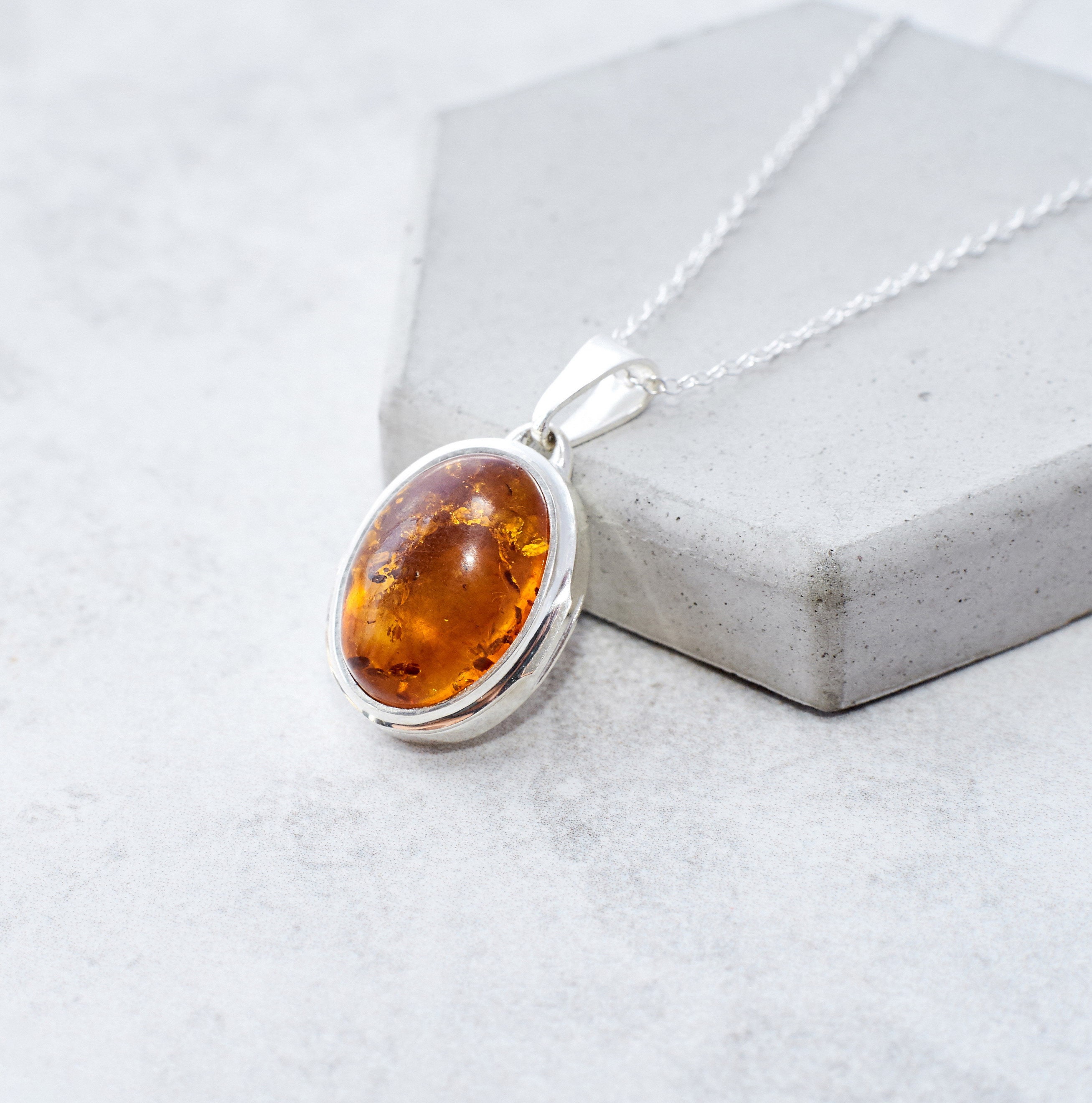 Baltic Amber Locket Pendant Necklace Sterling Silver Locket - Etsy UK