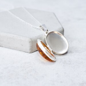 Baltic Amber Locket Pendant Necklace Sterling Silver Locket Pendant ...