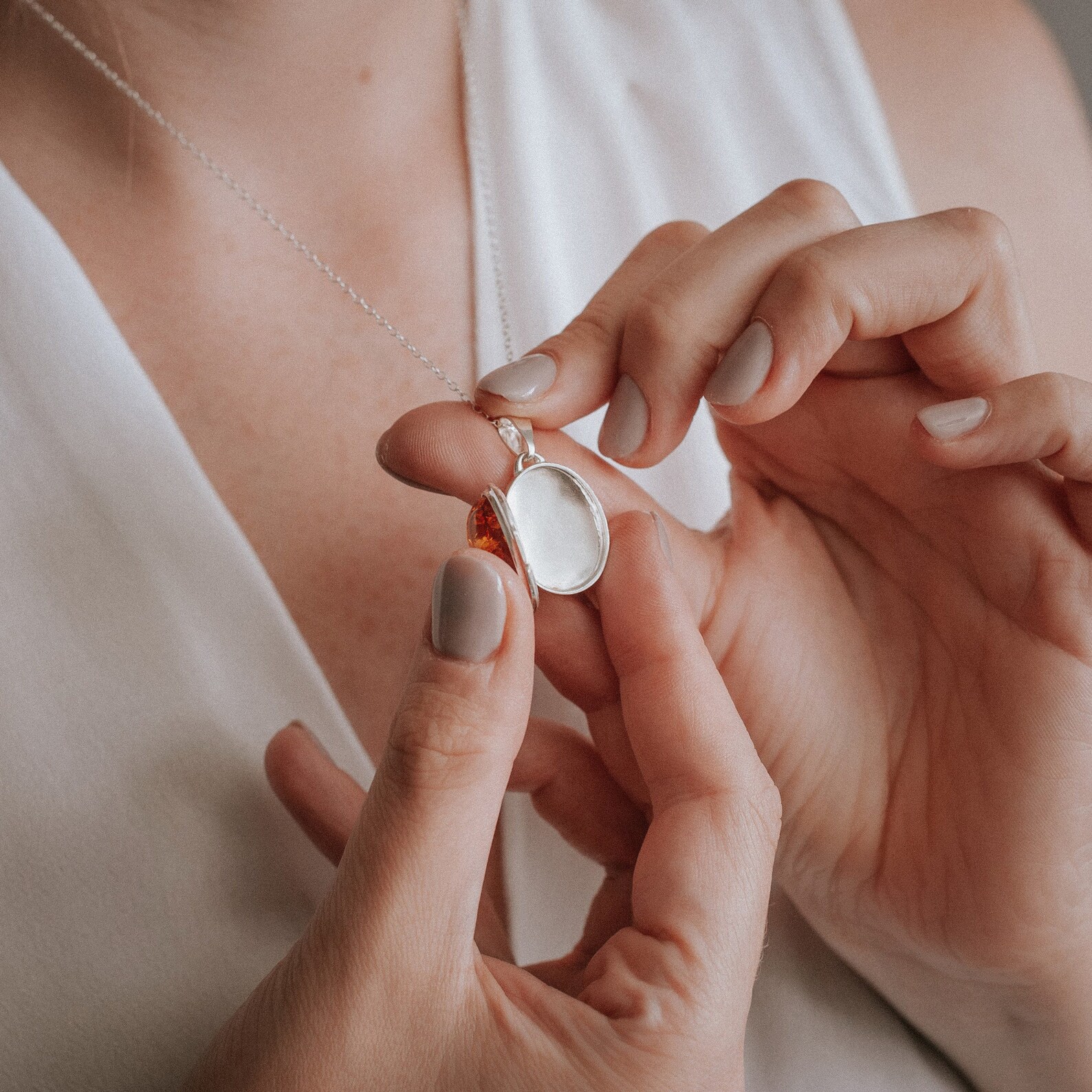 Baltic Amber Locket Pendant Necklace Sterling Silver Locket - Etsy