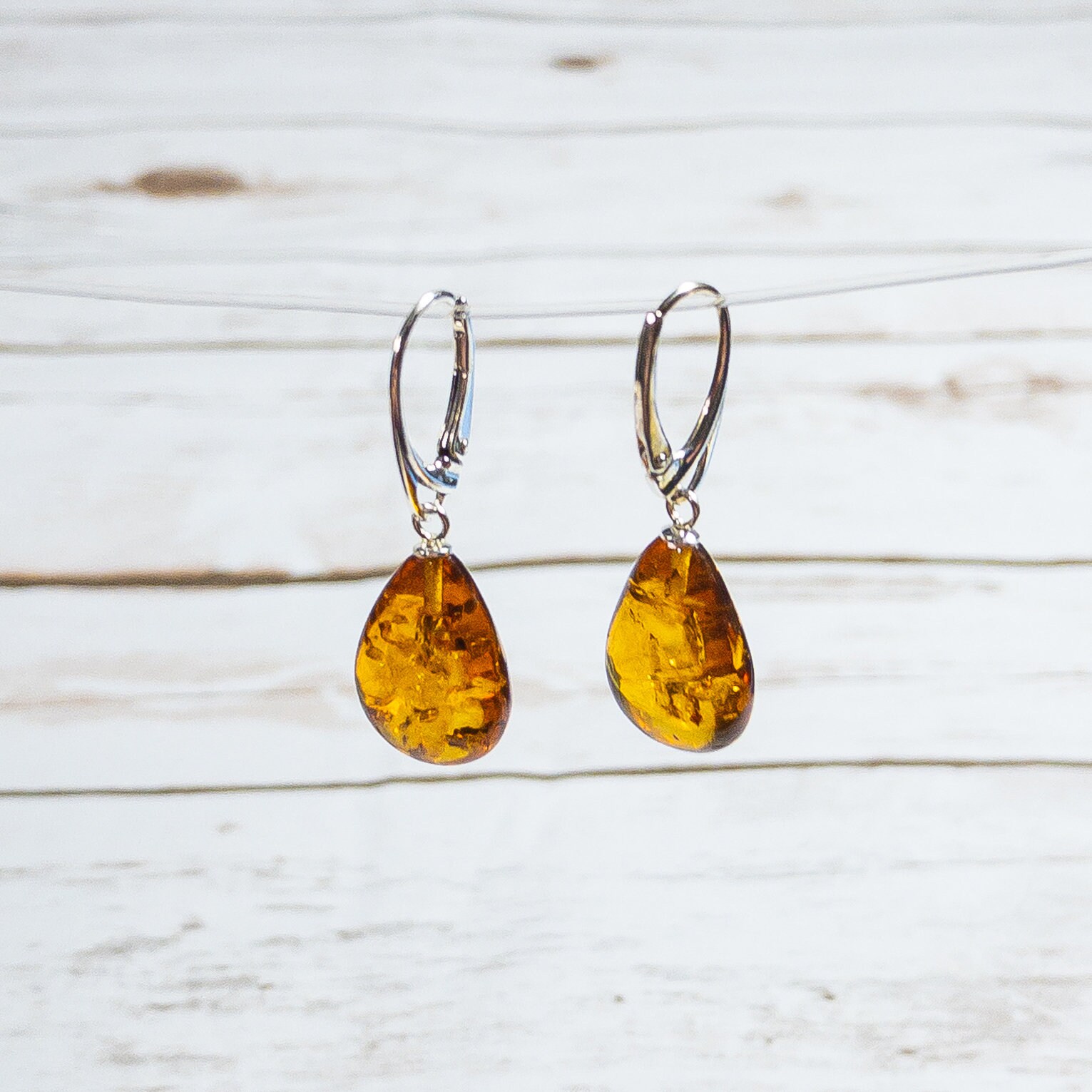 Natural Baltic Amber Earrings Teardrop Amber Earrings Silver - Etsy UK