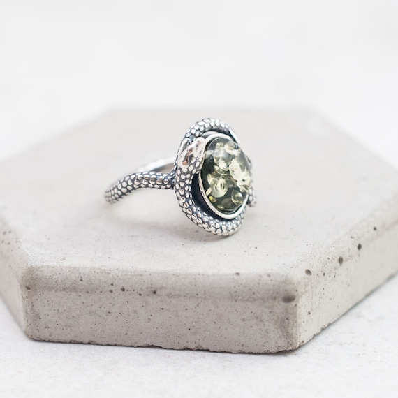 Baltic Amber Poison Ring Sterling Silver Poison Ring Vintage - Etsy