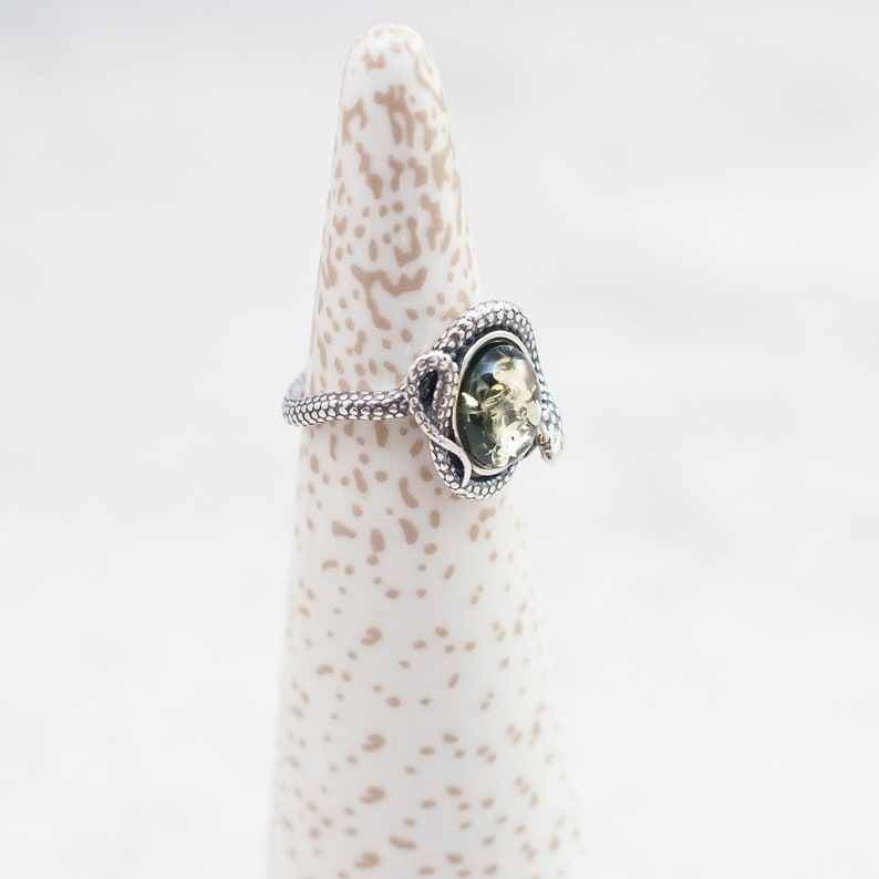 Baltic Amber Poison Ring Sterling Silver Poison Ring Vintage Poison ...