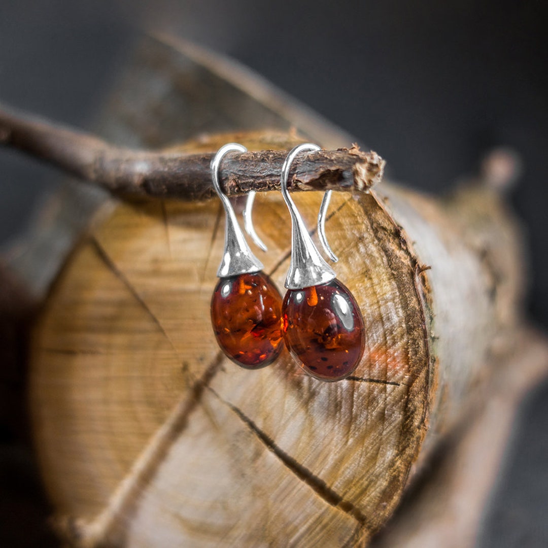 Baltic Amber Earrings Amber Dangle Earrings Amber Aesthetic Earrings ...