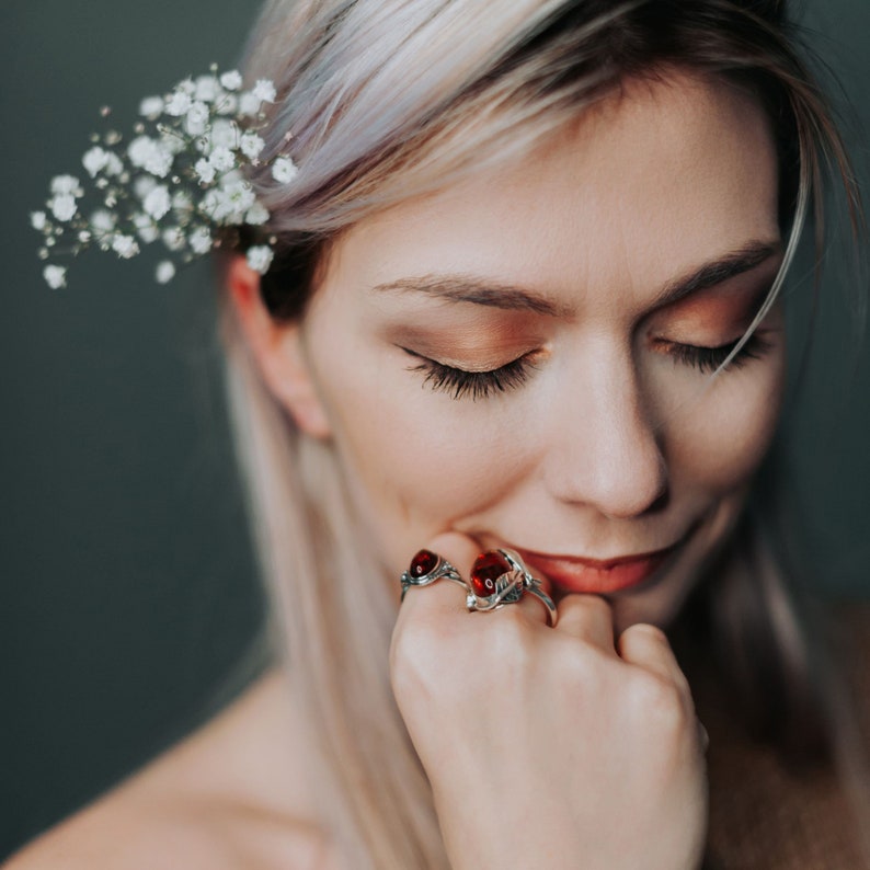 Classic Baltic Amber Ring Natural Amber Engagement Ring - Etsy