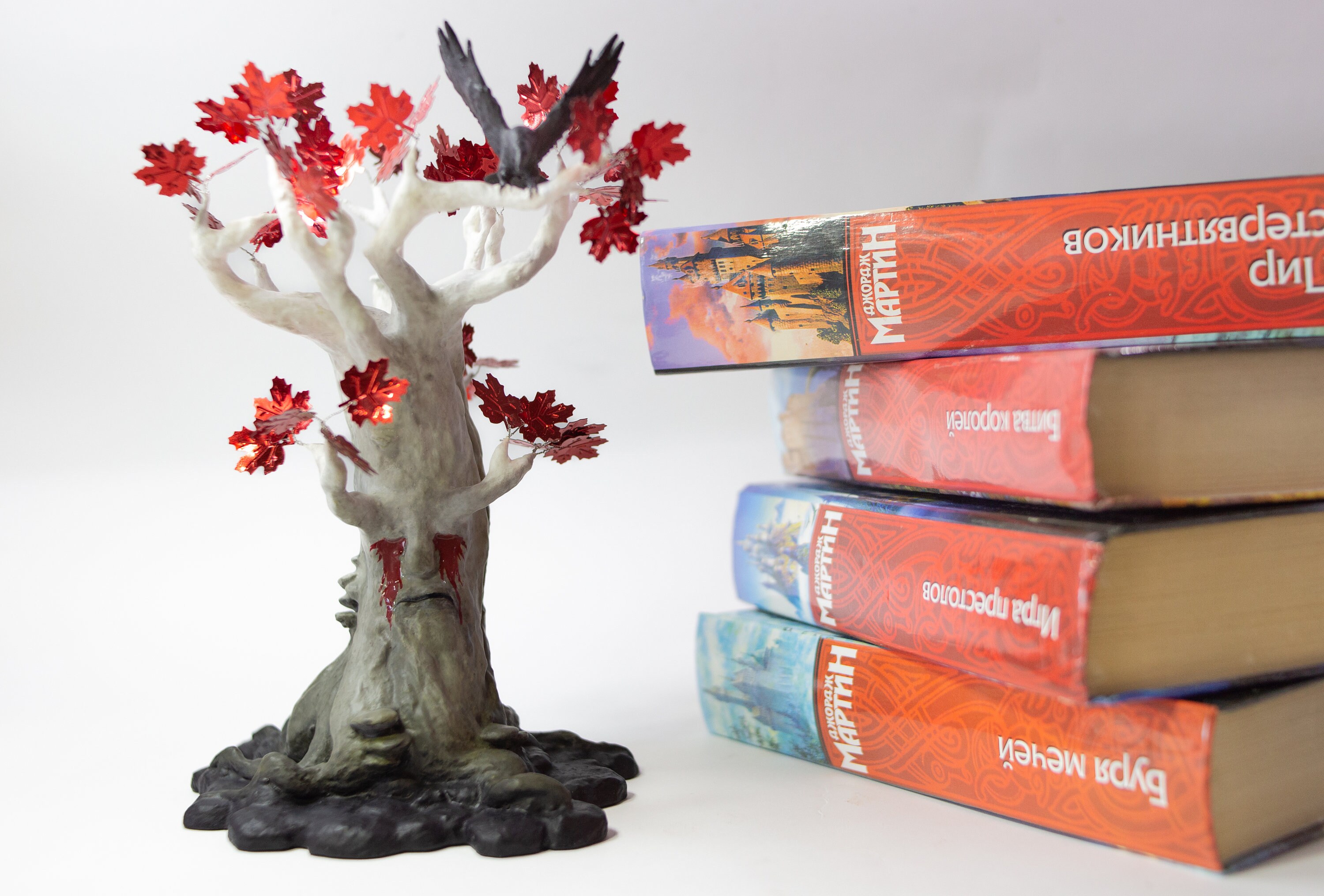 ASOIAF Big Weirwood Tree Game of Throne Tree With Raven - Etsy