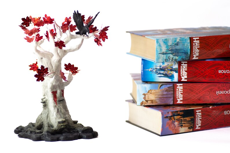 ASOIAF Big Weirwood Tree Game of Throne Tree With Raven - Etsy