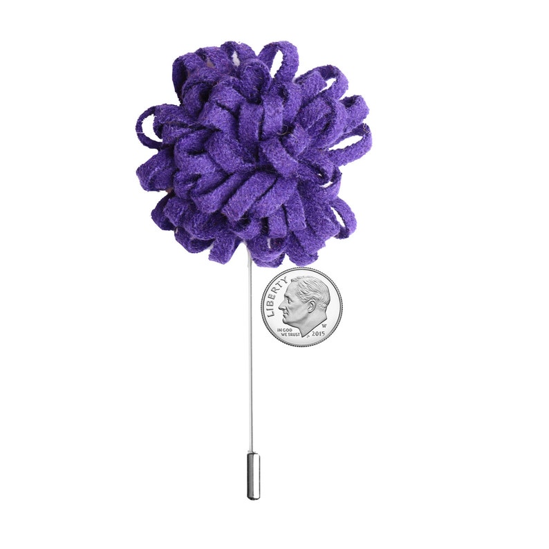 Purple Lapel Pin, Purple Flower Pin, Wedding, Mens Lapel Pin ...
