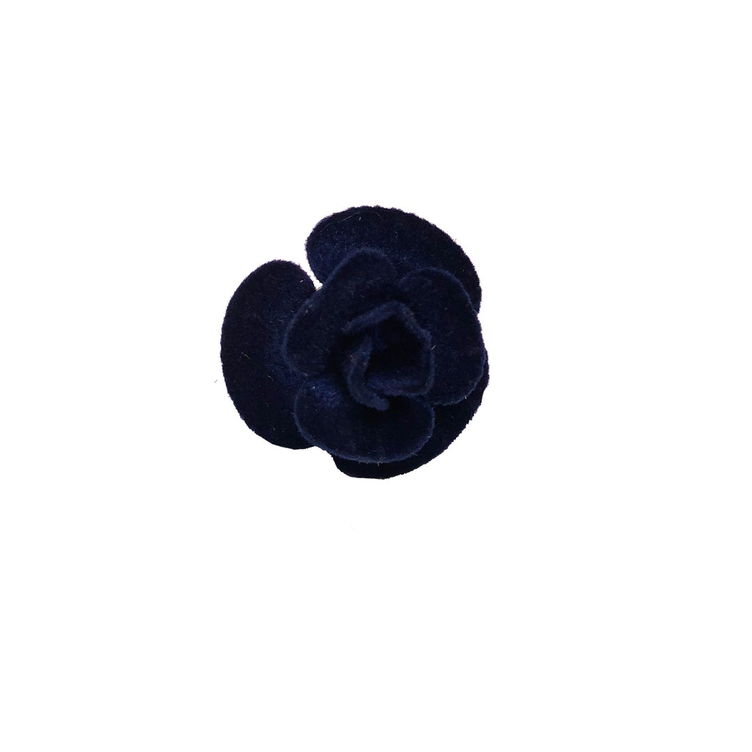 Navy Blue Lapel Pin, Velvet Flower Pin, Wedding, Mens Pin, Boutonniere ...