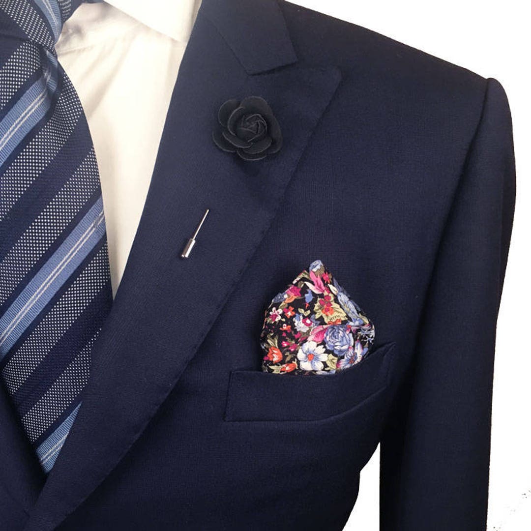 Black Lapel Pin, Black Flower Pin, Wedding, Mens Pin, Boutonniere ...