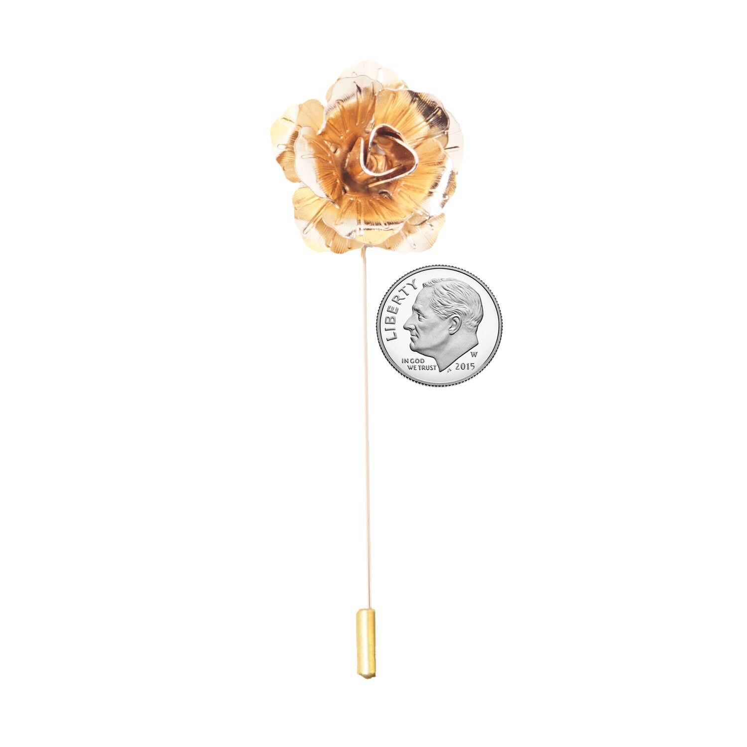 Gold Metal Rose Lapel Flower Pin - Etsy