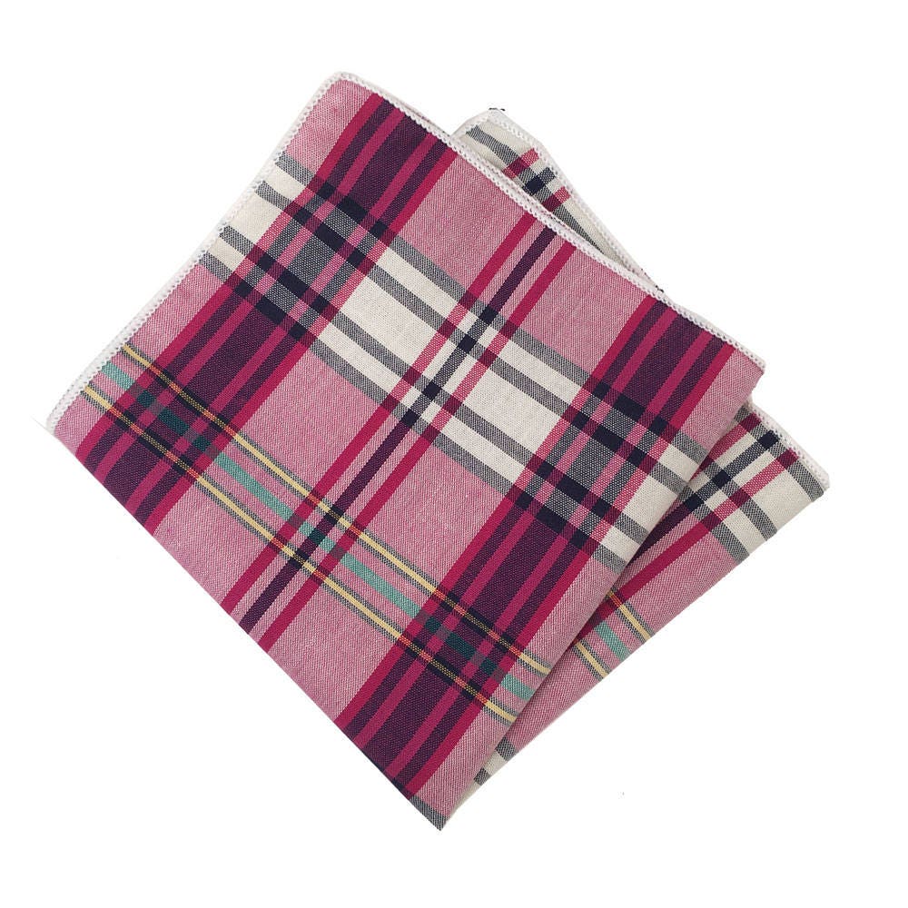 Fuchsia Pocket Square, Plaid Pocket Square, Pink Pocket Square, Boda ...