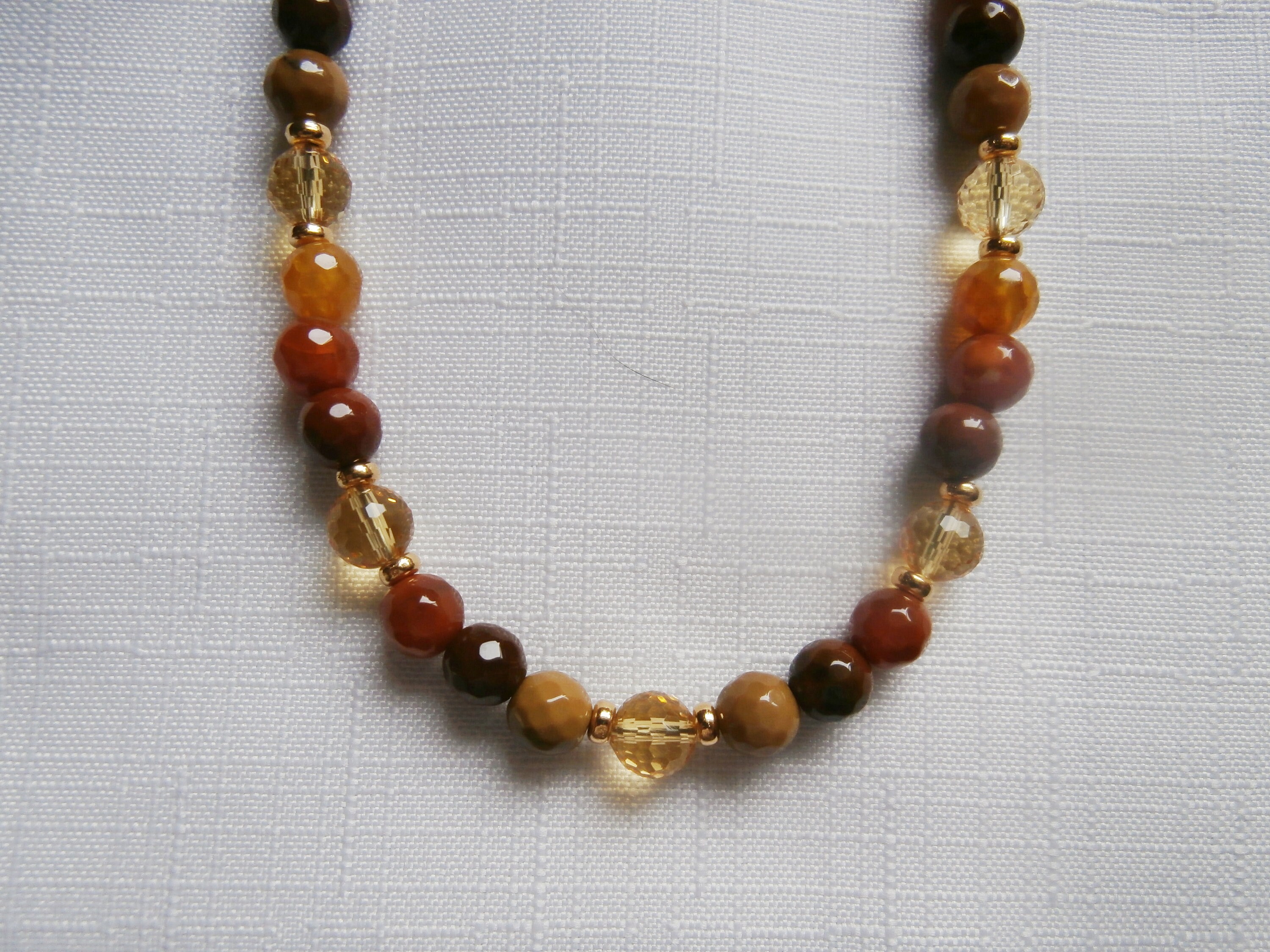 Autumn in Gemstones Citrine and Multiple Fire Agate Necklace - Etsy