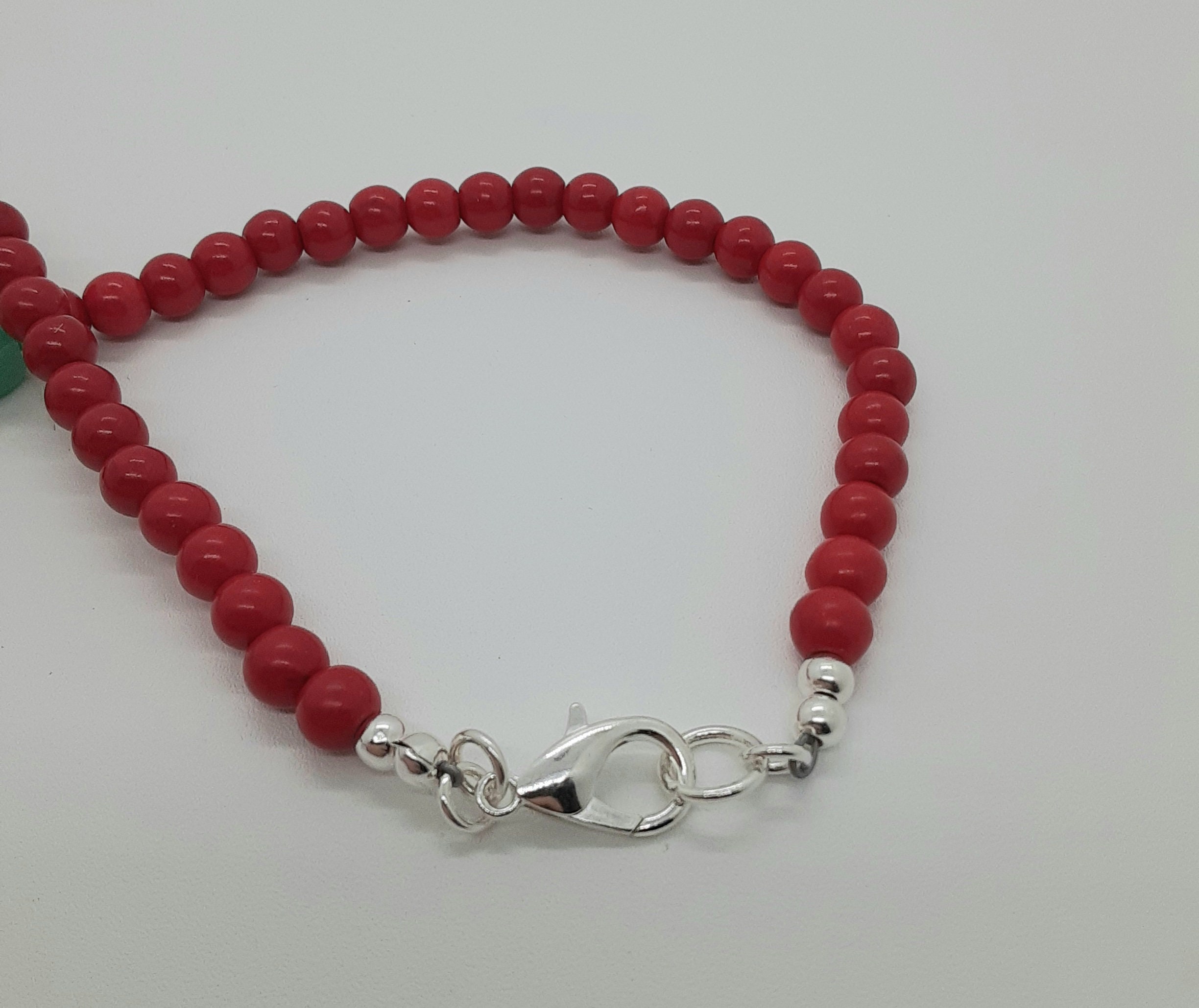 Red Jasper Chrysoprase and Magnesite Gemstone Christian Cross Necklace ...