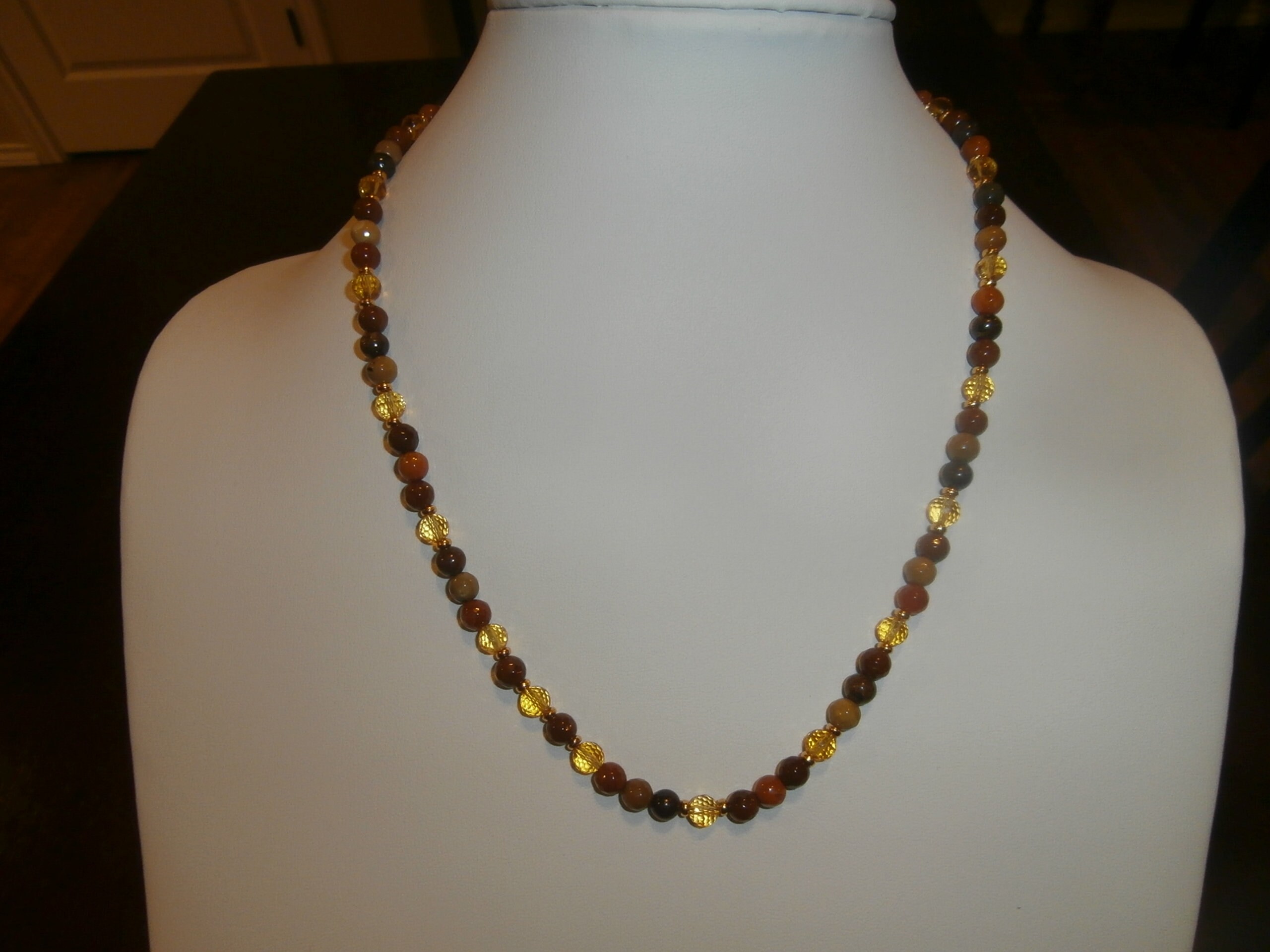 Autumn in Gemstones! Citrine and Multiple Color Fire Agate Necklace - Etsy