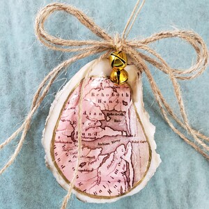 CUSTOM Oyster Shell Ornament With Personalized Map - You Pick the ...