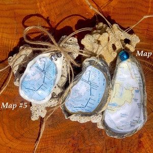 OUTER BANKS Map Oyster Shell Ornament | Beach Vacation | OBX Gifts ...