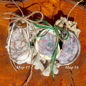 OUTER BANKS Map Oyster Shell Ornament | Beach Vacation | OBX Gifts ...