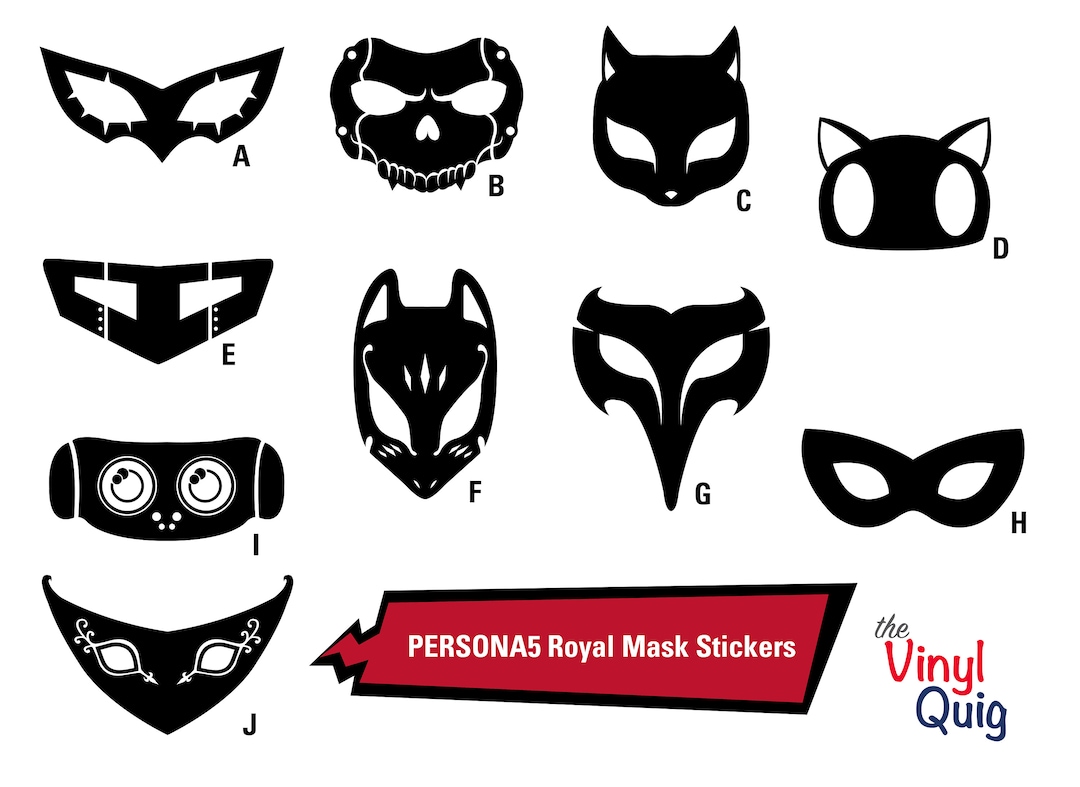 Persona 5 Royal Phantom Thieves Masks Vinyl Stickers - Inspired by ...