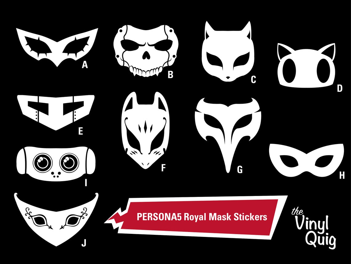 Persona 5 Royal Phantom Thieves Masks Vinyl Stickers | Etsy