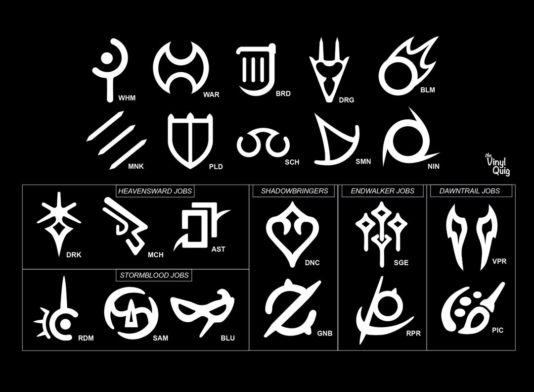 FFXIV Vinyl Stickers - Includes All Expansion Jobs Through Dawntrail ...