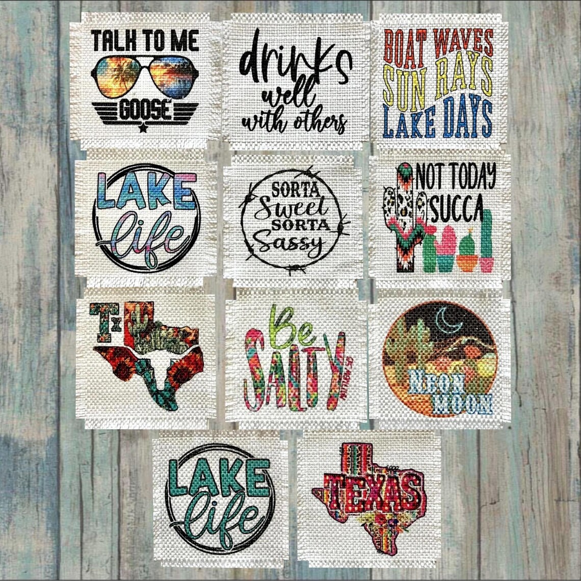 Frayed Edge Hat Patch: Sublimated Lake & Texas Designs - Etsy