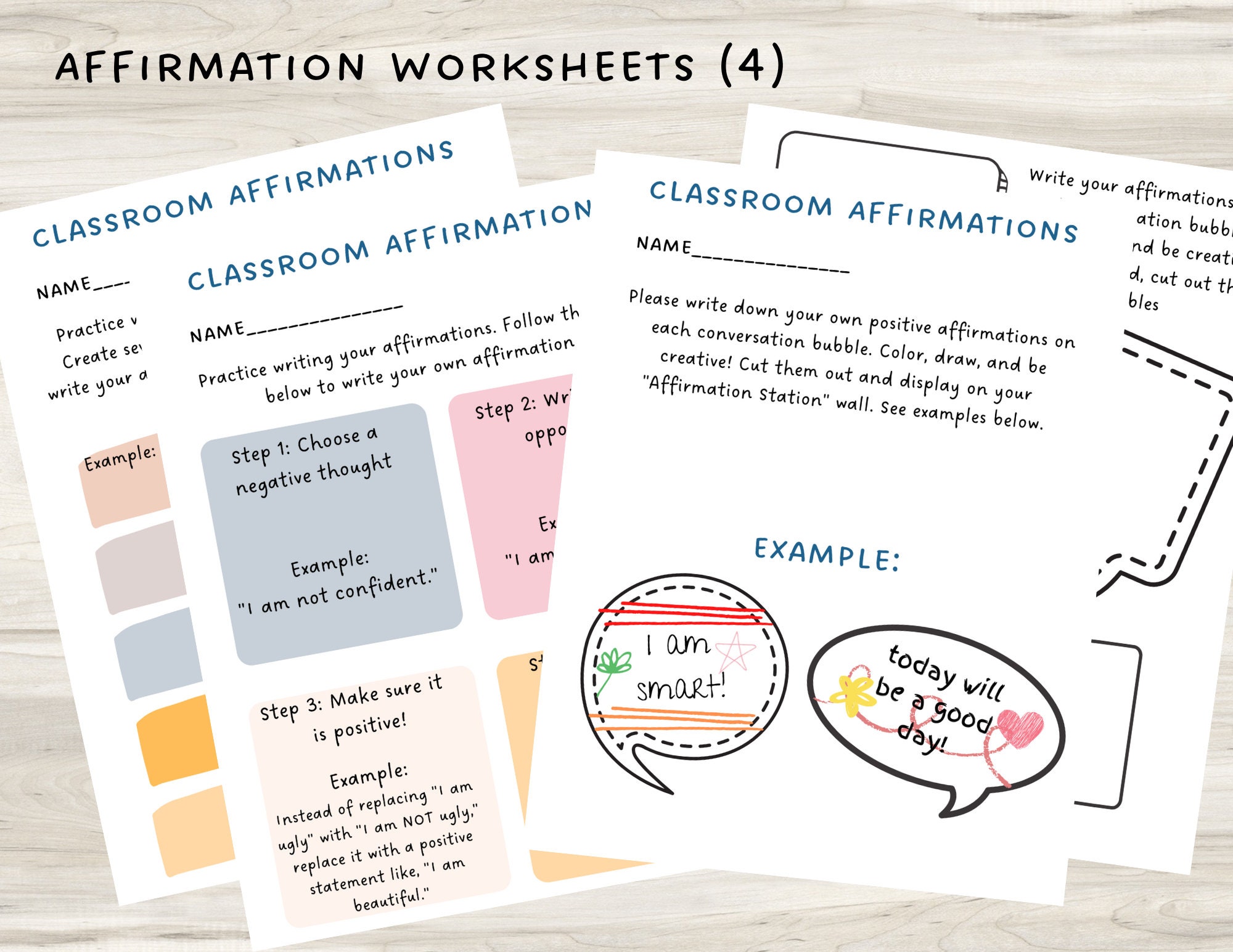 Affirmation Station Classroom Kit | Positive Affirmations Bulletin ...