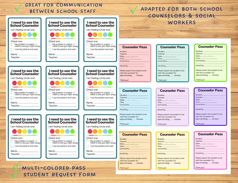 Counselor Hall Pass | Social Worker Hall Pass | Guidance Office Hall ...