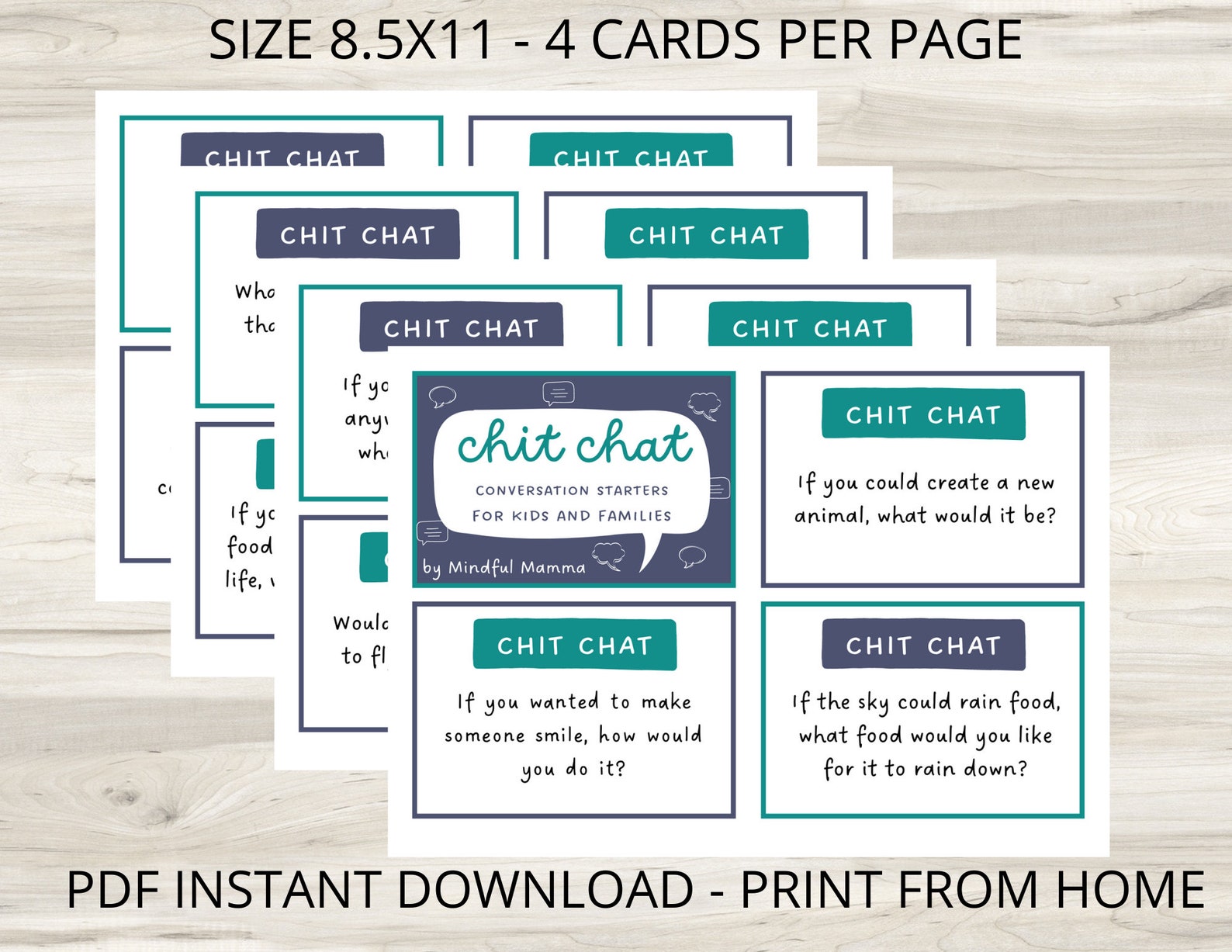 Conversation Starter Card Deck - Set of 48 | "chit Chat" Card Deck ...