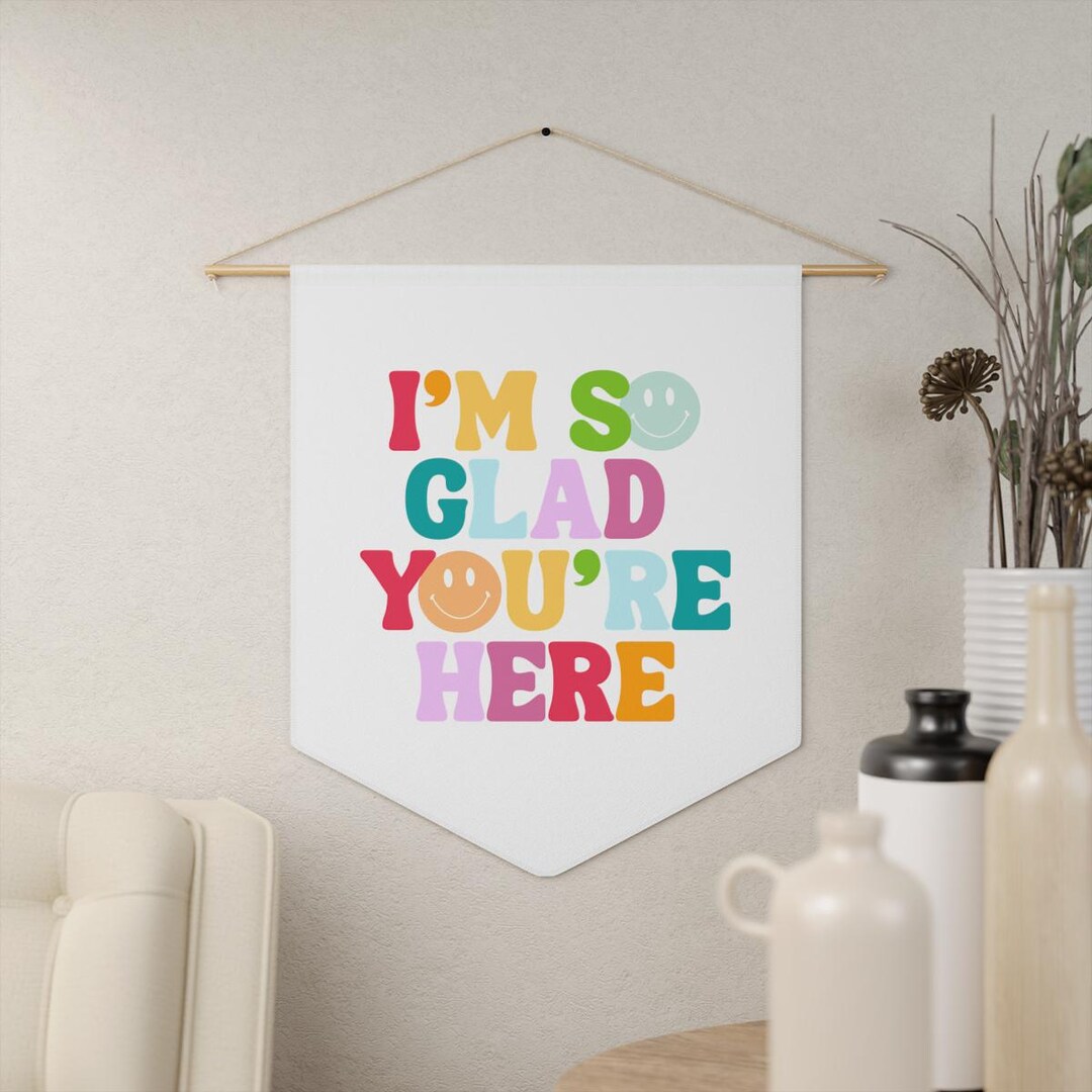 I'm so Glad You're Here | Classroom Office Decor | Colorful Boho ...