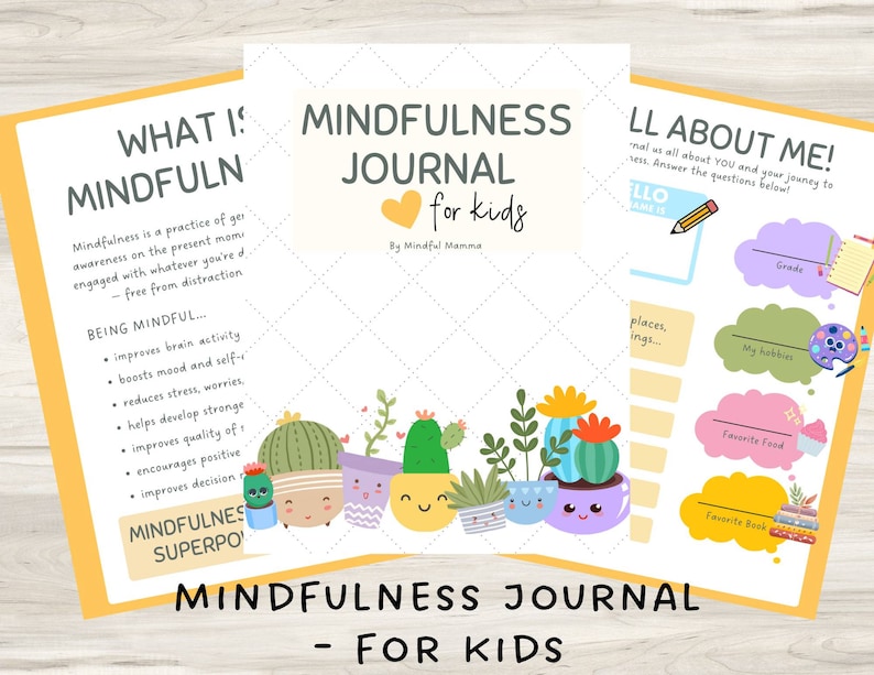 Mindfulness Journal for Kids | Social Worker Therapy Tools for Kids ...