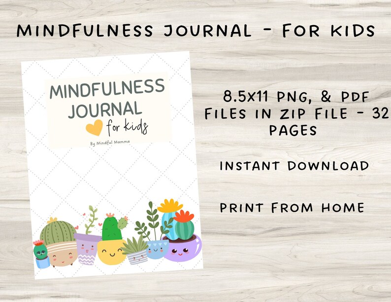 Mindfulness Journal for Kids | Social Worker Therapy Tools for Kids ...