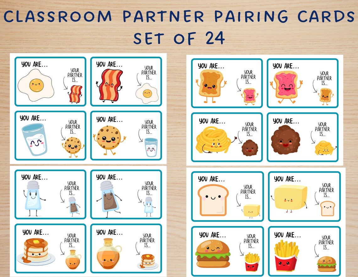 Classroom Partner Pairing Cards - Etsy
