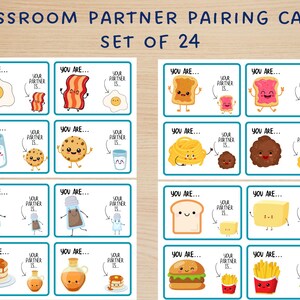 Classroom Partner Pairing Cards - Etsy