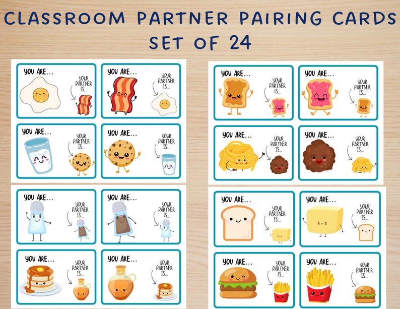 Classroom Partner Pairing Cards - Etsy