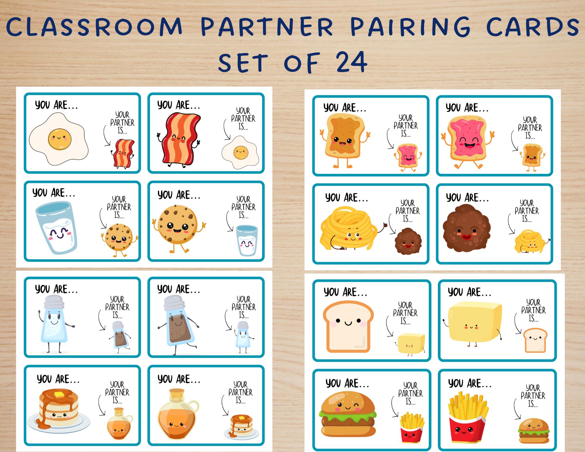 Classroom Partner Pairing Cards - Etsy