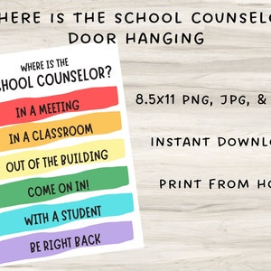Where is the School Counselor Door Sign | Therapy Office Decor ...