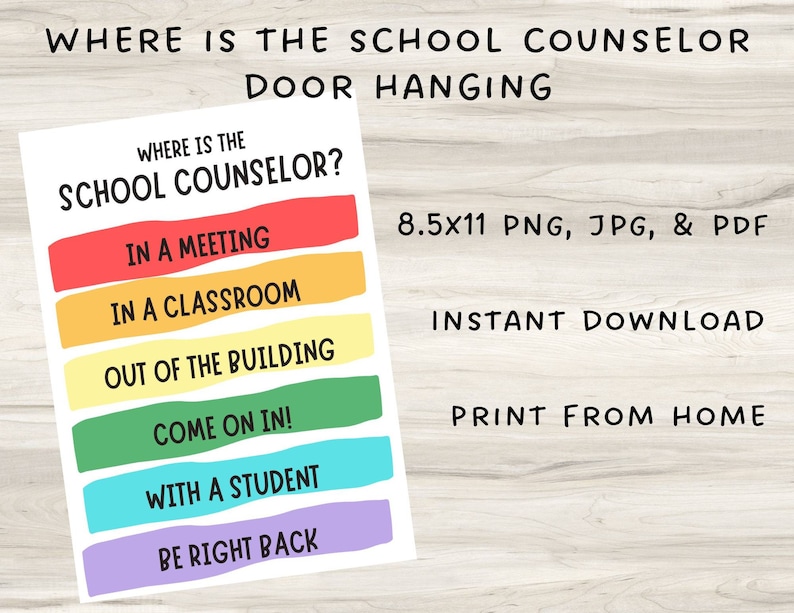 Where is the School Counselor Door Sign | Therapy Office Decor ...