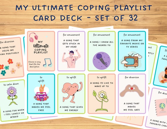 My Ultimate Coping Playlist Card Deck Set of 32 Coping | Etsy
