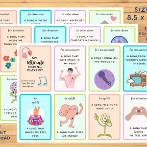 My Ultimate Coping Playlist Card Deck - Set of 32 | Coping Skills Card ...