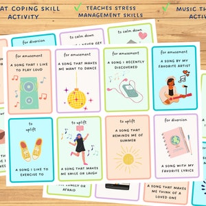 My Ultimate Coping Playlist Card Deck - Set of 32 | Coping Skills Card ...
