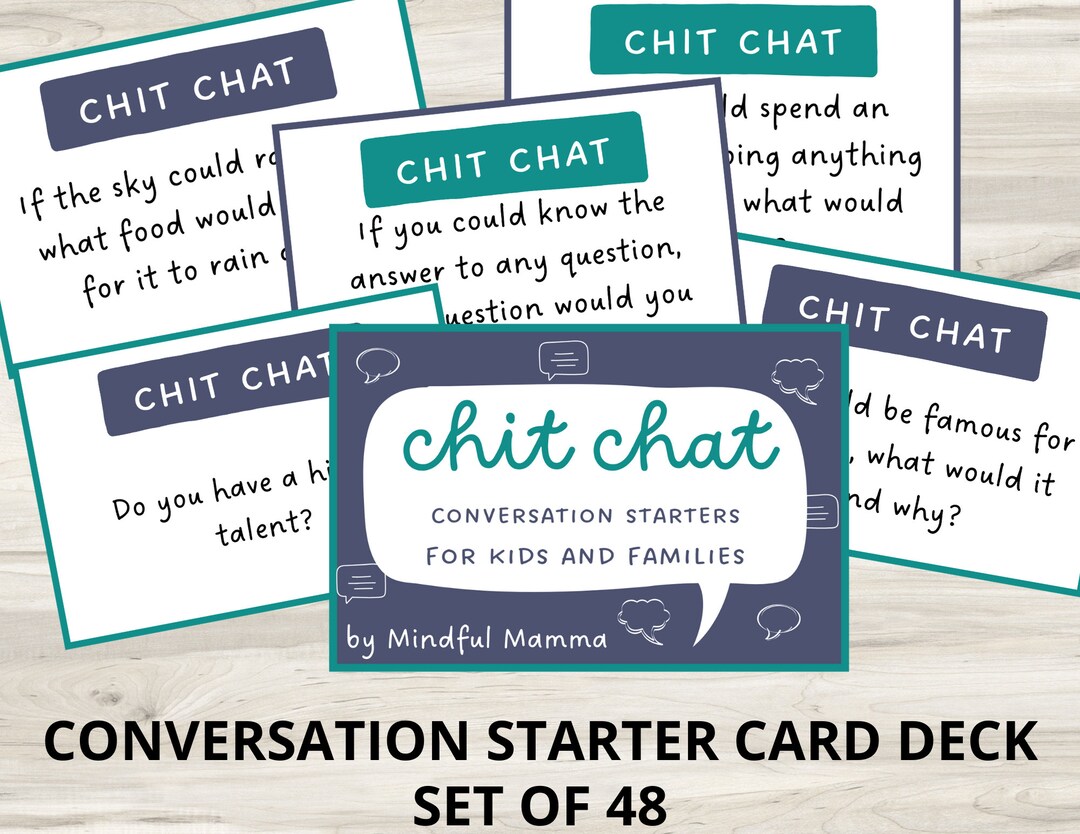 Conversation Starter Card Deck - Set of 48 | "chit Chat" Card Deck ...