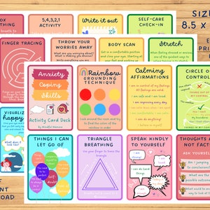 Anxiety Coping Skills Card Deck - Set of 24 - *DIGITAL FILE* - Etsy