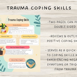 Trauma Coping Skills Handouts for Kids & Teens | Printable Therapy ...