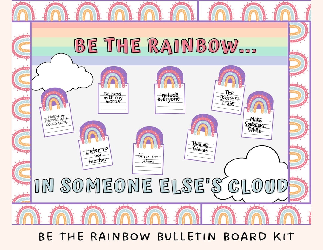 Be the Rainbow Bulletin Board Classroom Kit | Kindness Bulletin Board ...