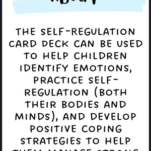 Self-regulation Card Deck - *DIGITAL FILE* - Etsy