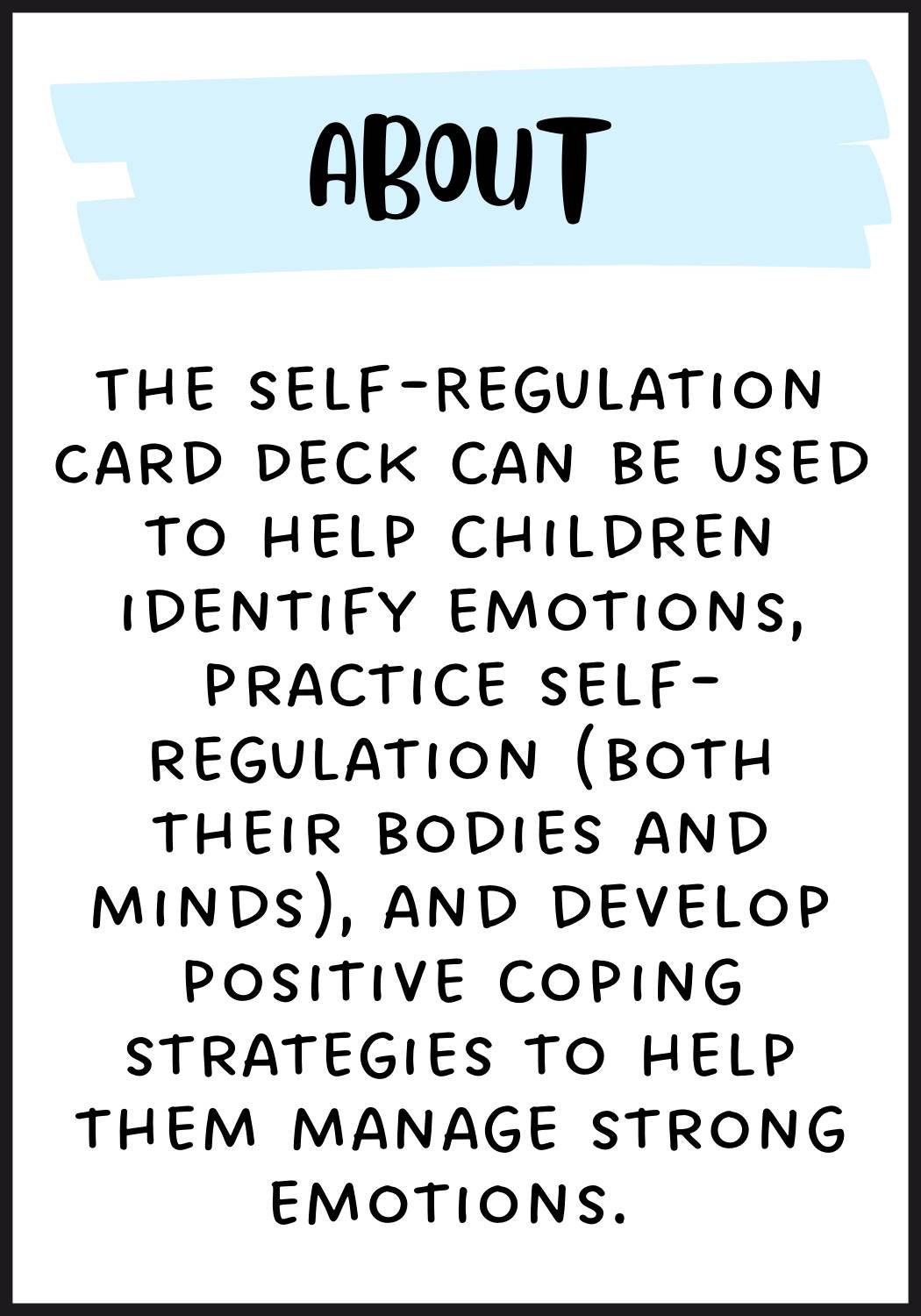 Self-regulation Card Deck - *DIGITAL FILE* - Etsy