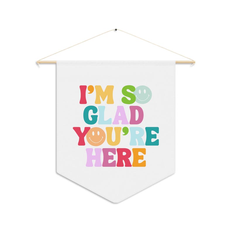 I'm so Glad You're Here | Classroom Office Decor | Colorful Boho ...